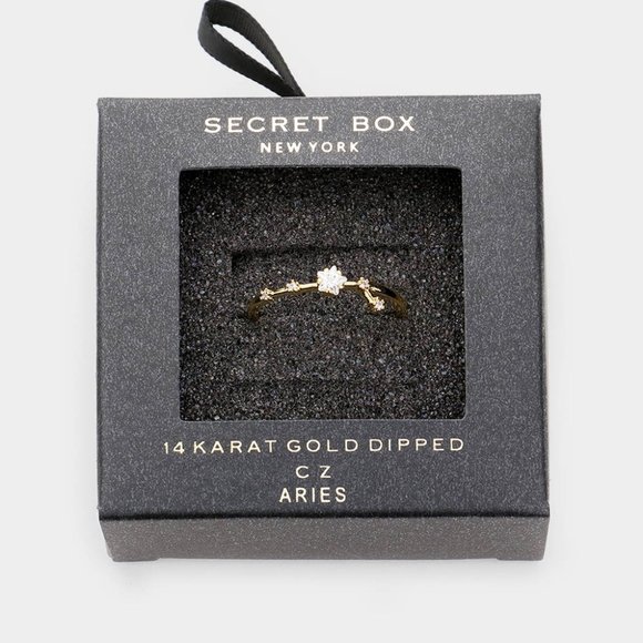 tropicalocean | Jewelry | Secret Box Ring Zodiac Sign Aries Cz Cuff ...
